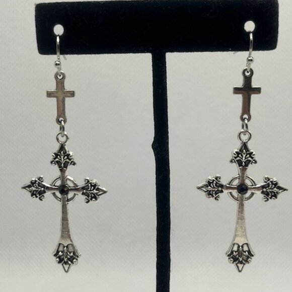 Handmade | Jewelry | Double Cross Earrings | Poshmark